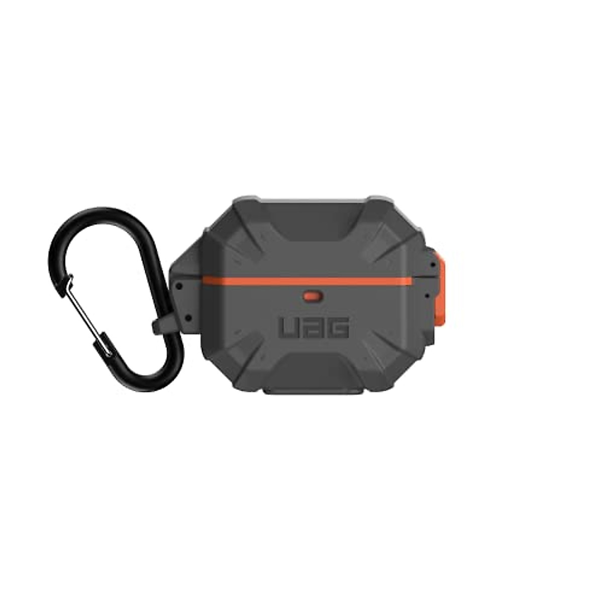 URBAN ARMOR GEAR UAG Designed for AirPod Case Silver Orange (3rd Generation, 2021) Durable Protective Soft-Touch Silicone with Detachable Carabiner, Pathfinder