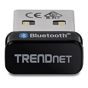 TRENDnet Micro Bluetooth 5.0 USB Adapter, Supports Basic Rate(BR), Bluetooth Low Energy(BLE), Enhanced Data Rate(EDR), 100m (328ft.) Range, Supports Windows OS, Black, TBW-110UB (Pack of 1)