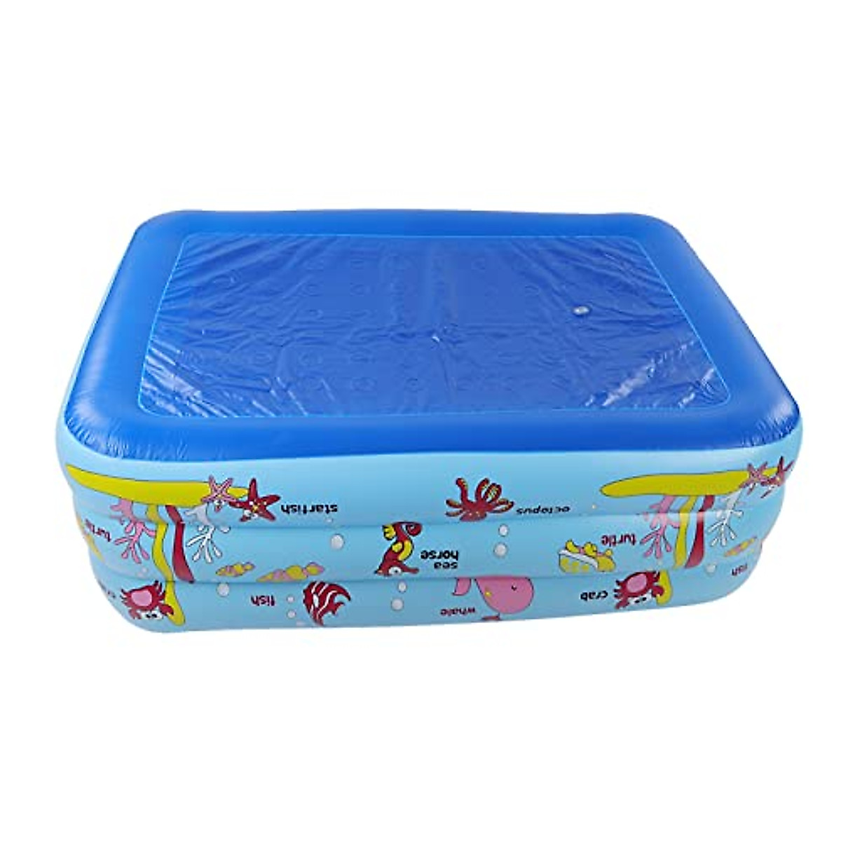 Rectangular Inflatable Pool PVC Inflatable Lounge Above Ground Family Swim Center for Summer Outdoor Backyard, Garden