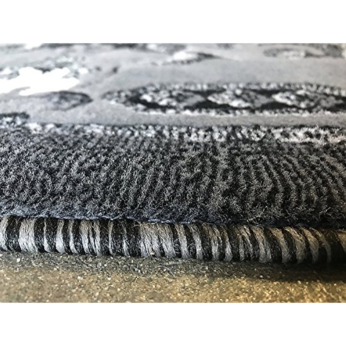 Carpet King Traditional Persian Oriental Octagon Area Rug Grey Black Silver Gray Design 101 (4 Feet X 4 Feet)