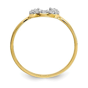 IceCarats 10K Yellow Gold Cubic Zirconia CZ Lucky Horseshoe Ring Animal Lover Equestrian Band Size 6