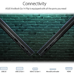 ASUS 2023 Newest Thin and Light VivoBook, 14 HD Touchscreen 2-in-1 Laptop, 4GB RAM, 256GB SSD, Intel Celeron Processor, NumberPad, Type-C,HDMI, Microsoft 365 Personal 1-Year Included, Windows 11 S