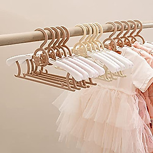 Baby Hangers 20pcs Adjustable Non-Slip Children Baby Nursery Closet Hangers Children Coat Hanger Extendable Laundry Infant Hangers for Girl Boy Toddler Kid Child Newborn Laundry Gifts (20 pcs, Brown)