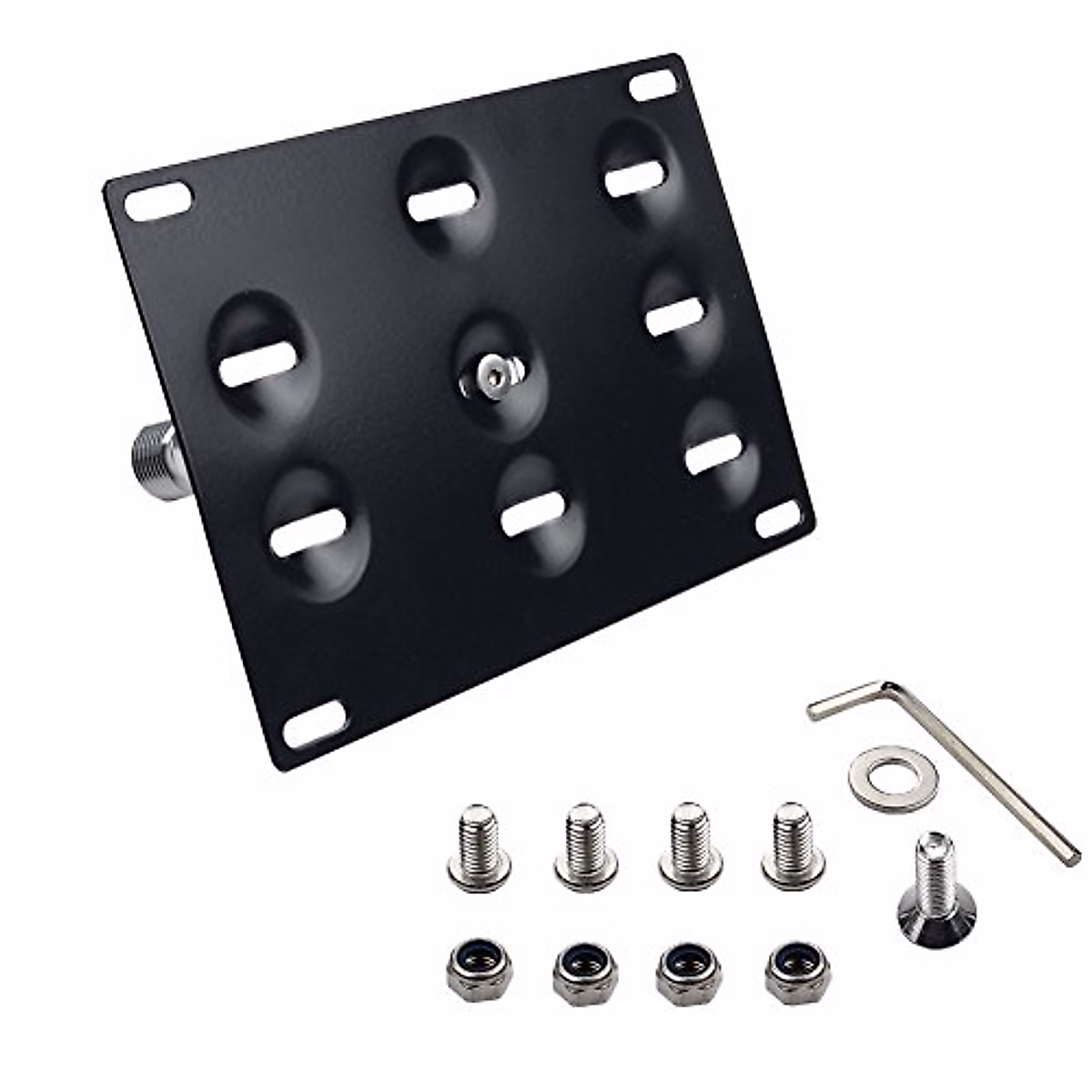 Dewhel JDM Front Bumper Tow Hook License Plate Mount Bracket Holder Tow Hole Adapter Bolt On for Porsche 911 924 Boxster