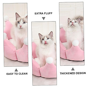 ABOOFAN Warm Pet Nest s Hort Hair House Pet Cat Bed Non-Slip Soft Fluffy Winter Pet Bed