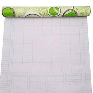 Yifasy 2 Pack Shelf Liners Green Tree Rings Self-Adhesive Drawer Shelving Paper Line Bed Headboard Bookcases 17.7 Inch Wide