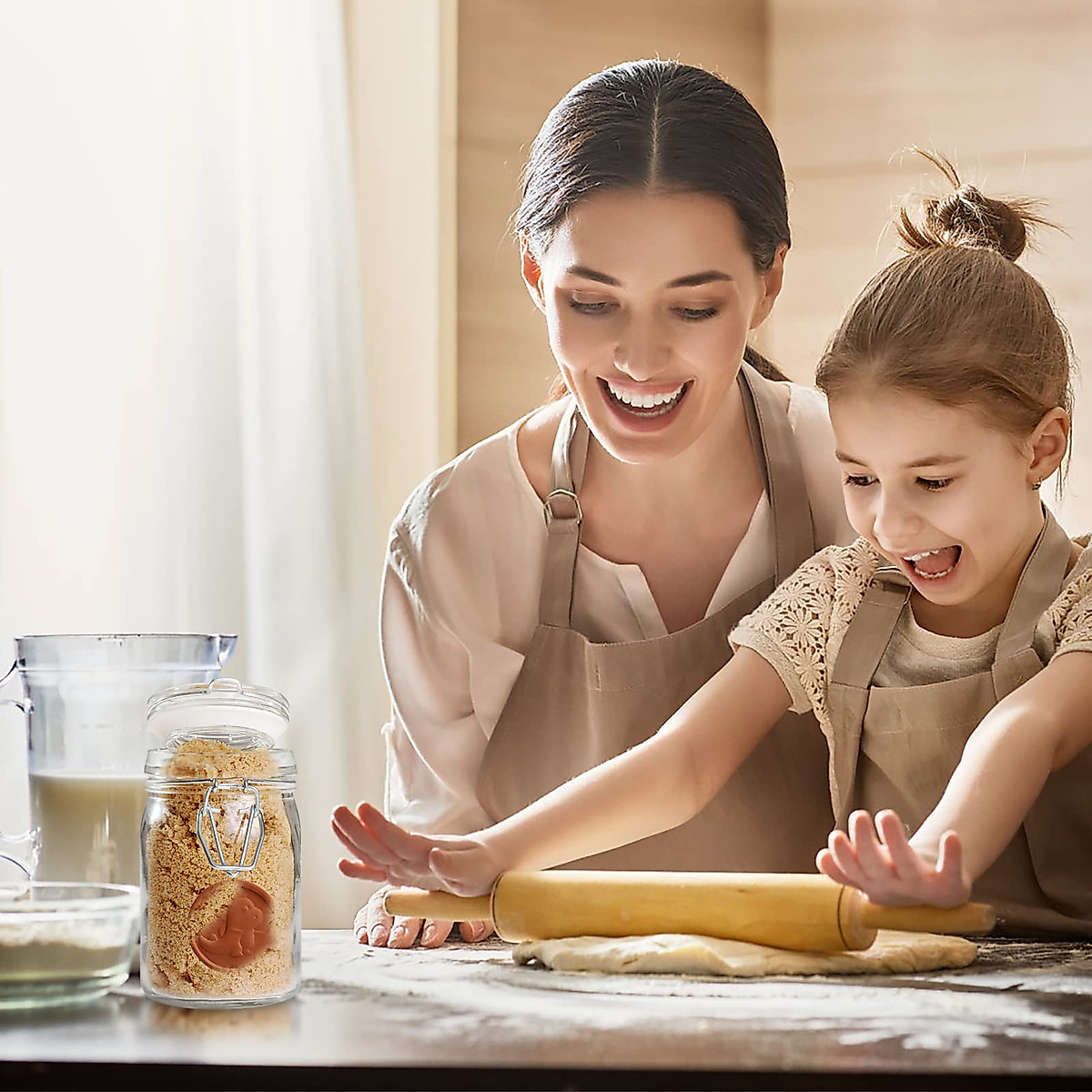 BARST Brown Sugar Saver and Softener Disc with Lovely Dinosaur Design, Brown Sugar Keeper for Food Storage Containers, Reusable & Food Safe, Terracotta 6 Pack