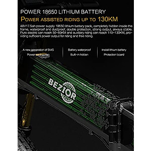 Bezior X PLUS Electric Bike for Adults, Foldable 26"x4.0 Fat Tire Electric Bicycle, 1500w Motor 48V 17.5Ah Removable Lithium Battery, Up to 25 MPH, Shimano 27-Speed Gear and Dual Shock Absorber Ebikes