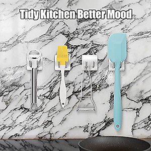 YasTant 4 Pcs Premium Heavy Duty Adhesive Hooks Wall Hangers for Bathroom, Self Stick Hooks for Hanging Heavy Duty, Self Adhesive Razor Holder for Shower Wall Inclined