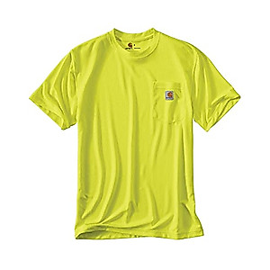 Carhartt Men's High-Visibility Force Relaxed Fit Lightweight Color Enhanced Short-Sleeve Pocket T-Shirt , Brite Lime, X-Large