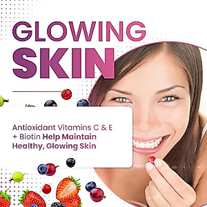 V ITAMINA Hair Skin and Nails Gummies - Nail Growth Treatment, Hair Vitamins for Hair Loss for Women with Biotin, Vitamin C&E - 60 Count, 1 Month Supply