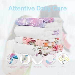 TRENSOM Little Mermaid Blanket Baby Monthly Milestone Blanket Girl Personalized Fleece Months Blakets Newborn Shower Nursery Decor with One Bib & Hedbd Two Frames,Large 59”x40”