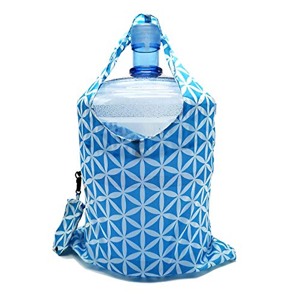 HOLYLUCK set of 3 Reusable Grocery Bags,Heavy Duty Foldable Shopping Bag-sky blue