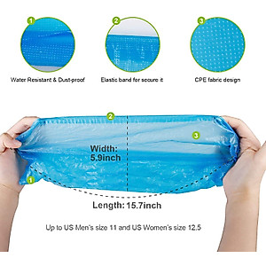 HOEAAS 200 Pack Shoe Covers for Indoors,Waterproof Shoe Covers, Disposable Non Slip Durable Recyclable Boot Cover Shoe Protectors Covers for Construction,Home,Floor Carpet Protection,One Size Fits All