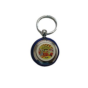 TORINO FAIRLANE SHELBY BOSS 302 BOSS 429 MUSCLE PARTS LOGO ROUND PLASTIC KEYCHAIN - BLUE