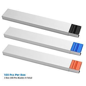 NEWISHTOOL Plastic Blades, Double Edged Plastic Blade, 300 PCS Replacement Blades Fit for Plastic Scraper and Safety Glass Scraper w/Standard Plastic Blades to Remove Label, Decals & Adhesive Residue