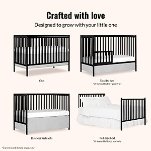 Dream On Me Synergy 5-In-1 Convertible Crib In Black, Greenguard Gold Certified