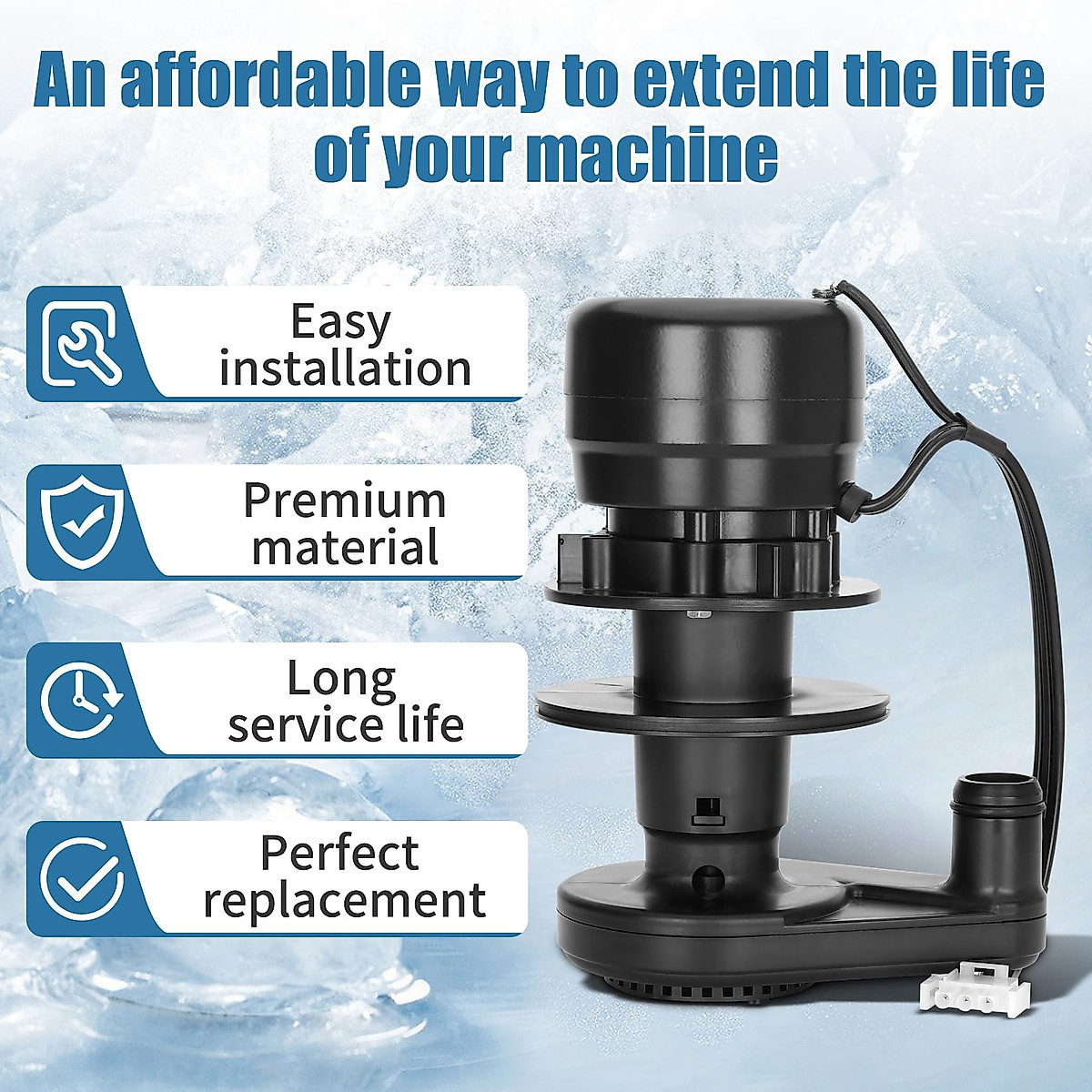 2008929 Ice Machine Water Pump, Replace 8251129, 2007679 Compatible With Manitowoc Ice Machine Water Pump, 115 Volt 2008929 Ice Machine Water Pump With a 4-Inch Diameter Washer, 2-Year Warranty