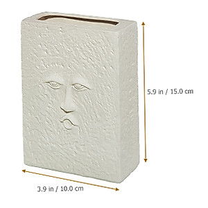 Levemolo 4pcs Face Chopstick Holder 1 Gallon Glass Jar with Lid Silverware Pickle Jar with Strainer Flip Cutlery Flatware Holder Ceramic Utensil Container Ceramics Spoon Rest White