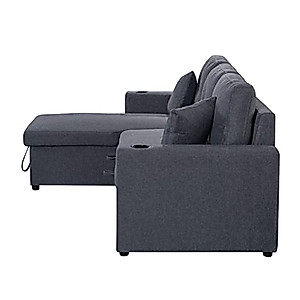 Devion Furniture LLDF Sectional, Dark Gray