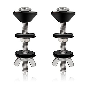2PCS Universal Toilet Tank to Bowl Bolts, Heavy Duty Toilet Tank Replacement kit, Stainless Steel Rustproof Bolt Hardware Kits and Rubber Washers Gaskets for Toilet Tank Bolts (Silver)