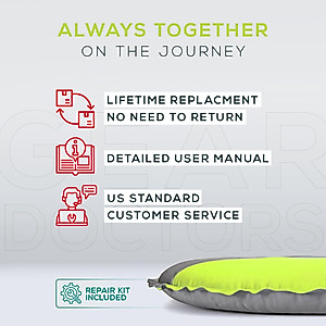 Gear Doctors Self Inflating Camping Sleeping Pad for Camping 4.3 R Insulated Camping mats-1.5 in Must Haves Inflatable Foam air Sleep mat Self Inflating air Mattress for Camping cot pad Tent Floors