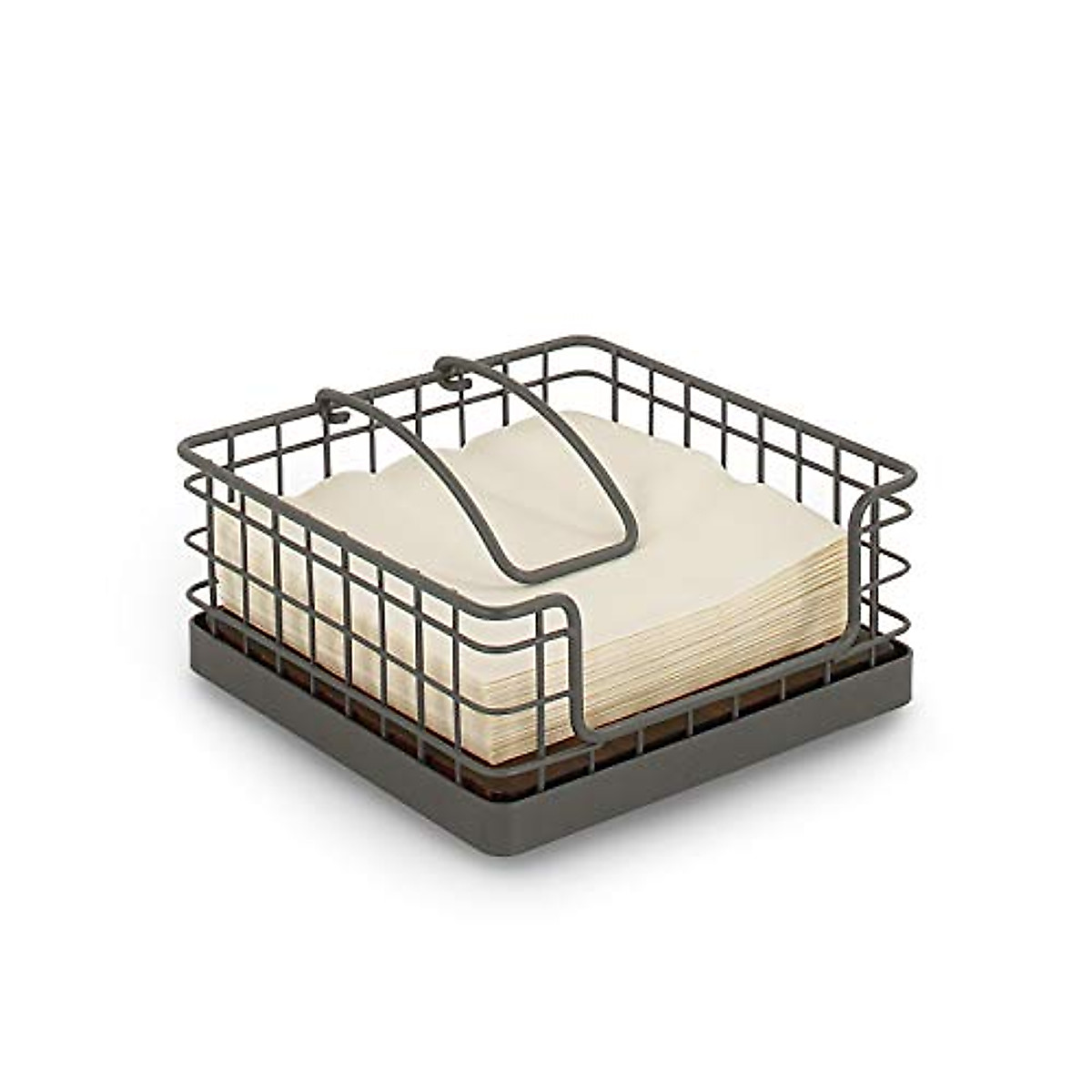 Spectrum Madison Weighted Napkin Holder (Industrial Gray) - Dispenser & Décor for Kitchen, Dining Room, Outdoor, & Bar Tabletop Storage