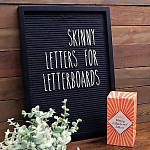 Skinny Letterboard Letters Only Set NO BOARD INCLUDED, Rae Dunn Inspired Font Perfect Farmhouse Decor Accessories, Changeable Felt Letter Boards Message, 2 Inch White Plastic Letters Numbers Symbols