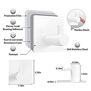 VIS'V 2 Pcs Suction Cup Hooks and 4 Pcs Adhesive Hooks
