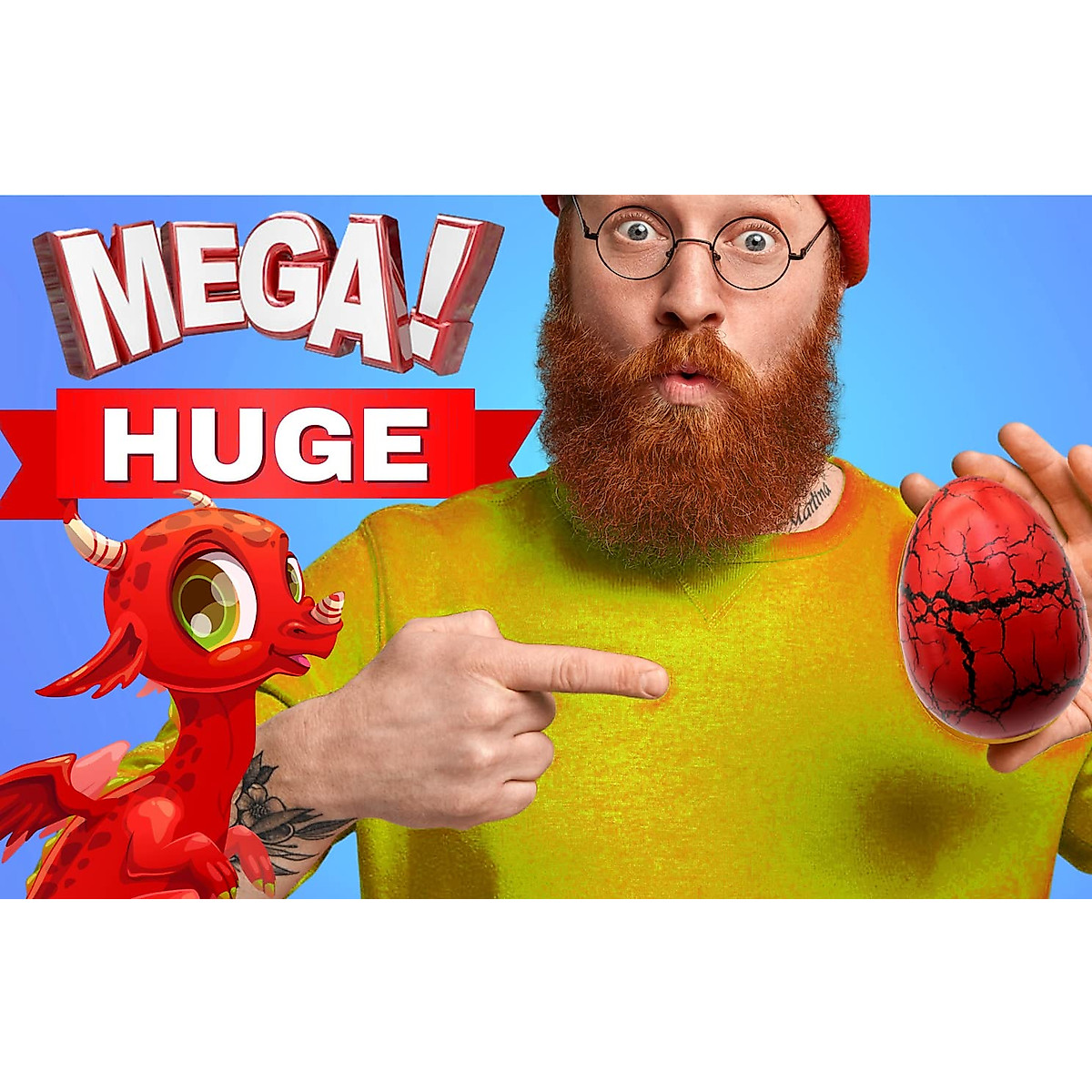 JA-RU Giant Hatching & Growing Dragon Eggs (1 Egg Assorted) Mystery Surprise Dinosaur Toys for Kids. Water Growing Toys. Easter Basket Birthday Party Stocking Stuffer. 4604-1A