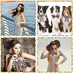 Kuscul 4 Rolls 20 Yards Leopard Print Ribbon Animal Print Ribbon Zebra Cheetah Wired Edge Ribbon Decorative Wrapping Ribbon for for Home Decor, Gift Wrapping, Tree Topper Bow, Wreath, DIY Crafts, 2in