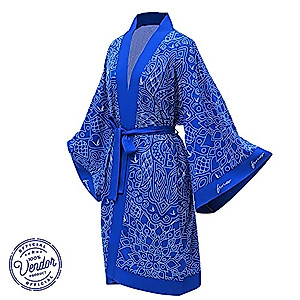 Bad Bananas BBGreek Zeta Phi Beta Sorority Paraphernalia - Kimono Robe - Mandala Clothing Apparel Gifts for Women - Official Vendor - S/M
