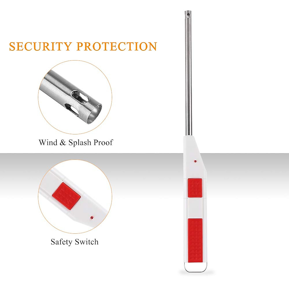 Fdit Electronic Kitchen Gas Stove Lighter Oven BBQ Candle Safety Ignitor Home Kitchen Outdoor Camping Picnic Use(Red)