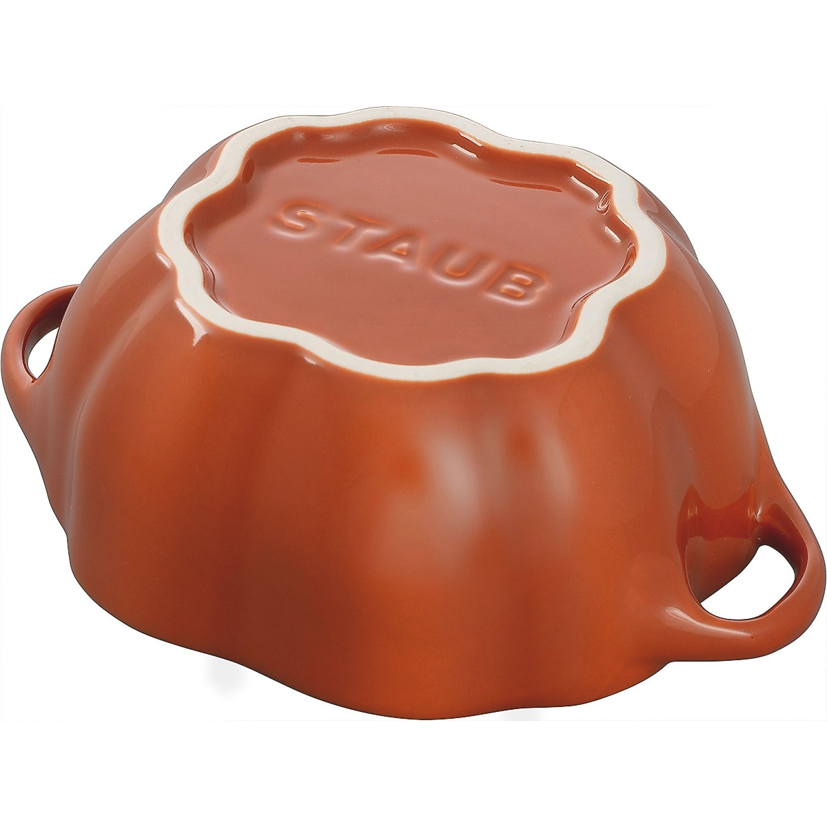 STAUB 0.5-qt Petite Ceramic, Oven & Stove Safe up to 572°F, Pumpkin Dish, Baking , Candy Dish, Burnt Orange