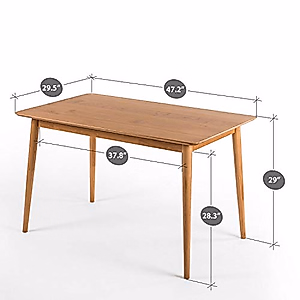 ZINUS Jen 47 Inch Dining Table / Solid Wood Kitchen Table / Easy Assembly, Natural Brown