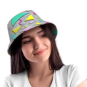 80s 90s Outfit for Women Men, 80s 90s Bucket Hats Fashion Sun Cap Packable Outdoor Rave Accessories Fisherman Hat for Women Men