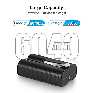 Mrupoo 2-Pack Replacement Battery for Ring Doorbell - 6040mAh Rechargeable Camera Batteries Compatible with Ring-Video Doorbell 2/3/3plus/4, Spotlight Cam, Stick Up Cam and Peephole Cam Indoor（Black）