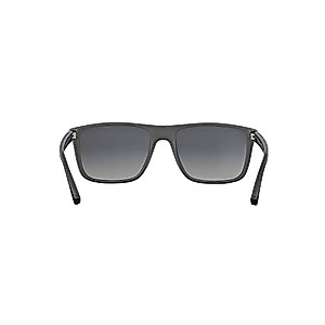 Emporio Armani Men's EA4033 Square Sunglasses, Black/Grey Rubber/Polarized Grey Gradient, 56 mm