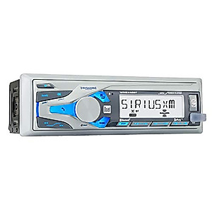 Dual Electronics WCPSX422BT Marine Stereo LCD Single DIN | Marine Radio with Built-in Bluetooth | SiriusXM SXV300 Tuner | Two 6.5-inch Dual Cone Marine Speakers and Marine Antenna