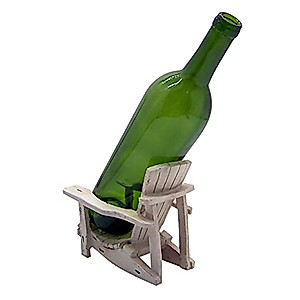 Distressed Beach Chair Wine Bottle Holder, Tabletop Decoration, Beach Themed Décor, 5.5 Inches