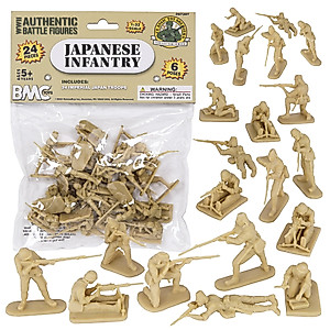 BMC CTS WW2 Japanese Plastic Army Men - 24pc Tan Imperial Japan Soldier Figures