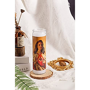 Lana Del Rey Candle - Lana Del Rey Merch, Funny Saint Votive, Pop Culture Celeb Prayer Candle,Scented Celebrity Parody Devotional Prayer Candles, Celebrity Novelty Gifts for Christmas