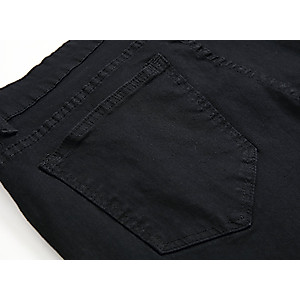 Men's Black Skinny Slim Fit Stretch Straight Leg Fashion Jeans Pants, 31W