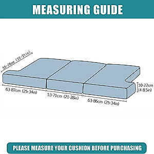 OOCCO Stretch Velvet T Cushion Sofa Slipcovers, Individually Sofa Cushion Covers for Cushion Couch Seat Cushion Covers, Sofa Seat Cushion Covers with Elastic Bands Machine Washable (Brow