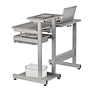 Techni Mobili Complete Computer Workstation Desk, Gray, 37.75" W x 22" D x 35" H