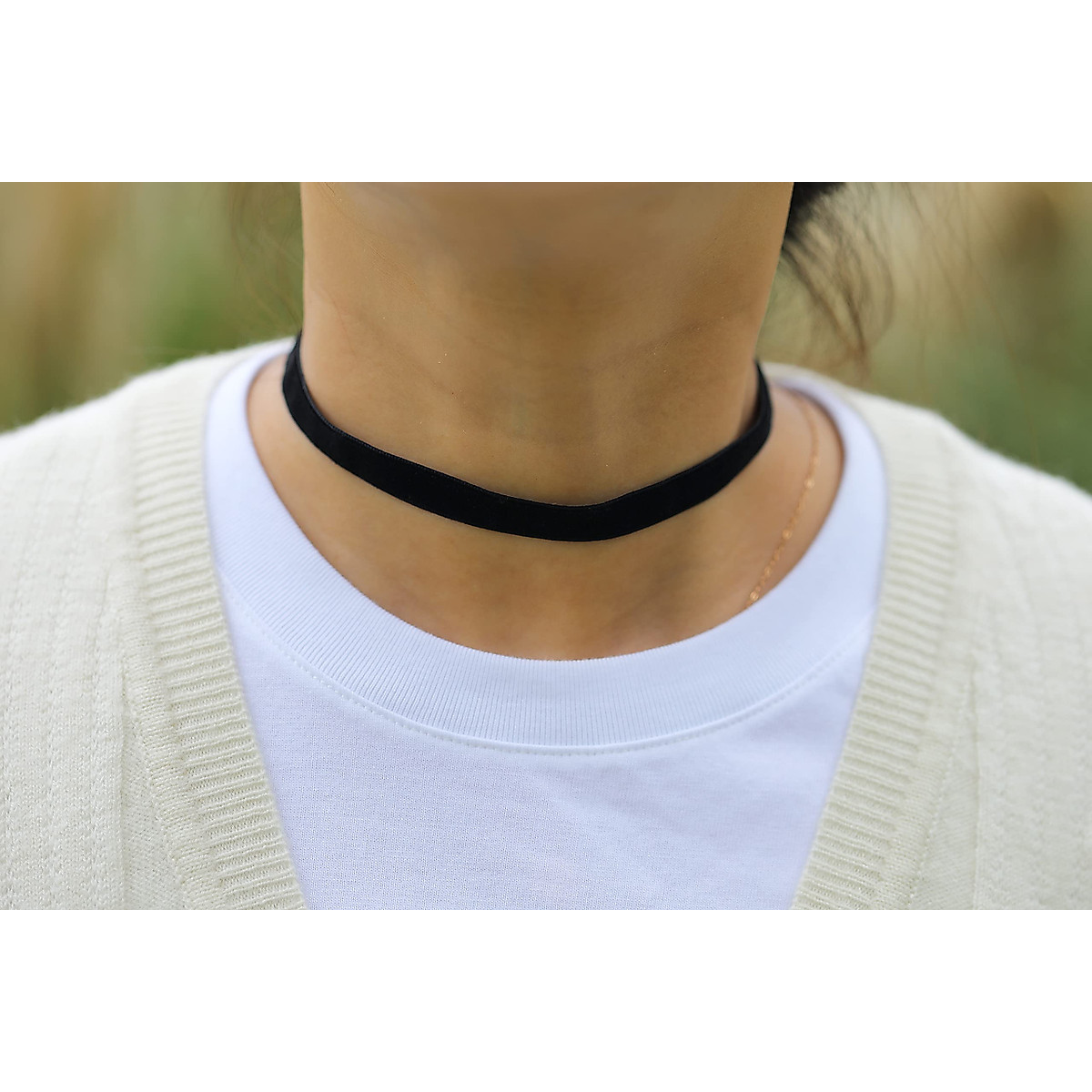RareLove Classic Black Velvet 10mm Choker Necklace