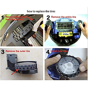 Replacement Parts Accessories Compatible for iRobot Roomba All 600 Series: 670 671 675 677 690 692 694 650 665 Side Main Roller Brush Filter Wheel Tires