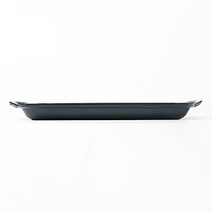 Enameled Cast Iron Rectangular Grill Pan with Double Loop Handles, Rectangular Griddle, Dutch Oven Baking Pan with Handles, Yellow