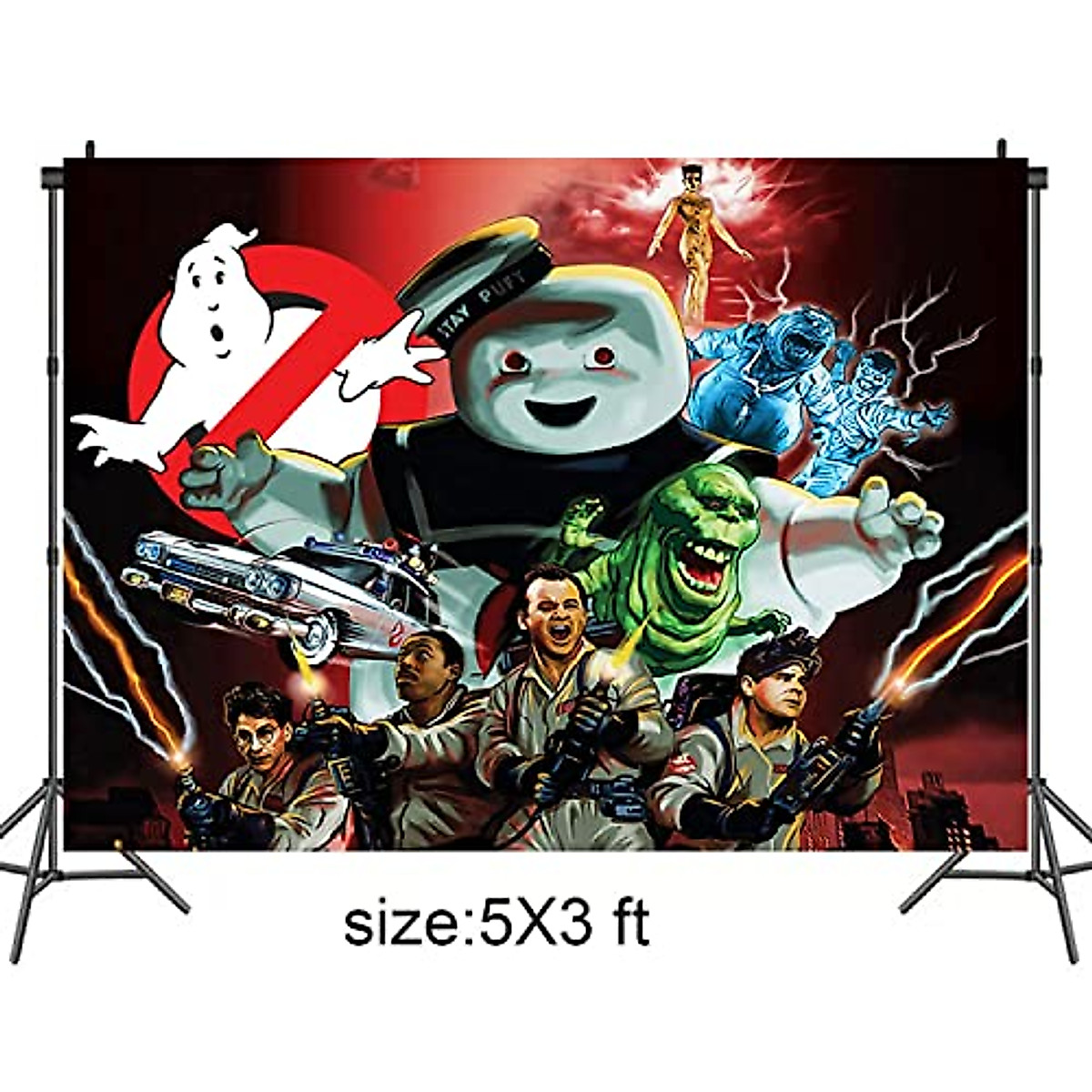Ghostbusters Party Supplies 5x3Ft Ghostbusters Backdrop Ghostbusters Party Decorations for Kids Ghost Busters Party Themed for Kids Birthday Smash Studio Pictures Shoot Favors Christmas Decorations