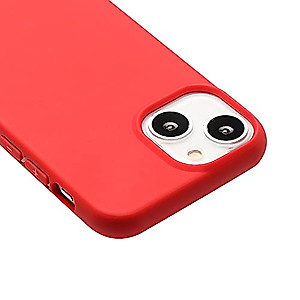 technext020 for iPhone 13 Mini Red Case, Shockproof Ultra Slim Fit Silicone iPhone 13 Mini Cover TPU Soft Gel Rubber Cover Shock Resistance Protective Back Bumper for Apple iPhone 13 Mini, Red